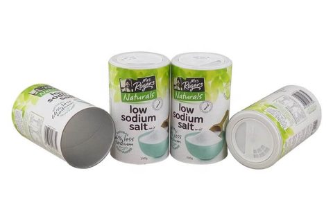 Empty paper tube shaker box with salt shaker lid for food packaging