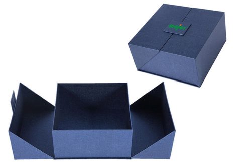 Premium Rigid Paper Double Door Packaging Box Custom Logo Print